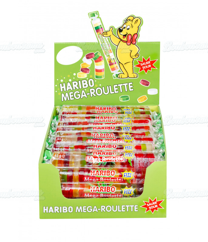 Haribo Mega Sour Roulette in bulk packaging