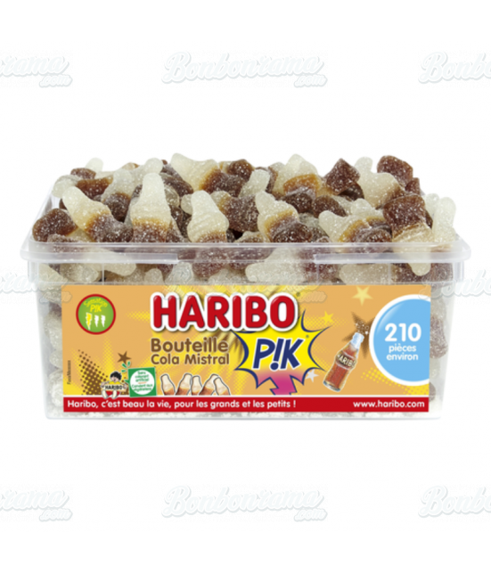 Bouteille Cola Mistral Pik Haribo en tubo de 210 pcs