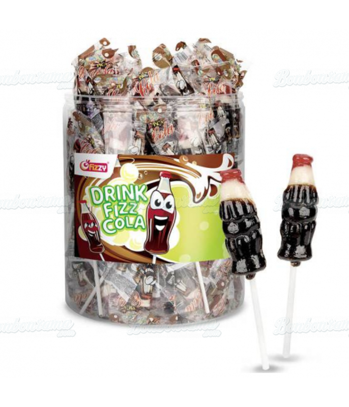 Drink Fizz Cola Lollipop in bulk packaging